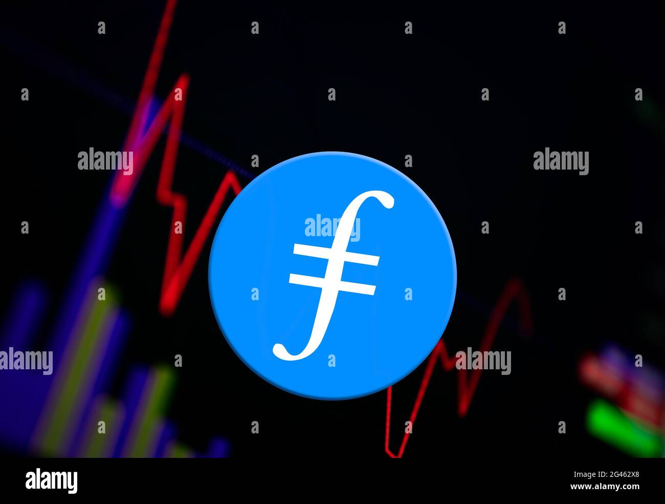Filecoin FIL Cryptocurrency. coin growth chart on the exchange, chart ...