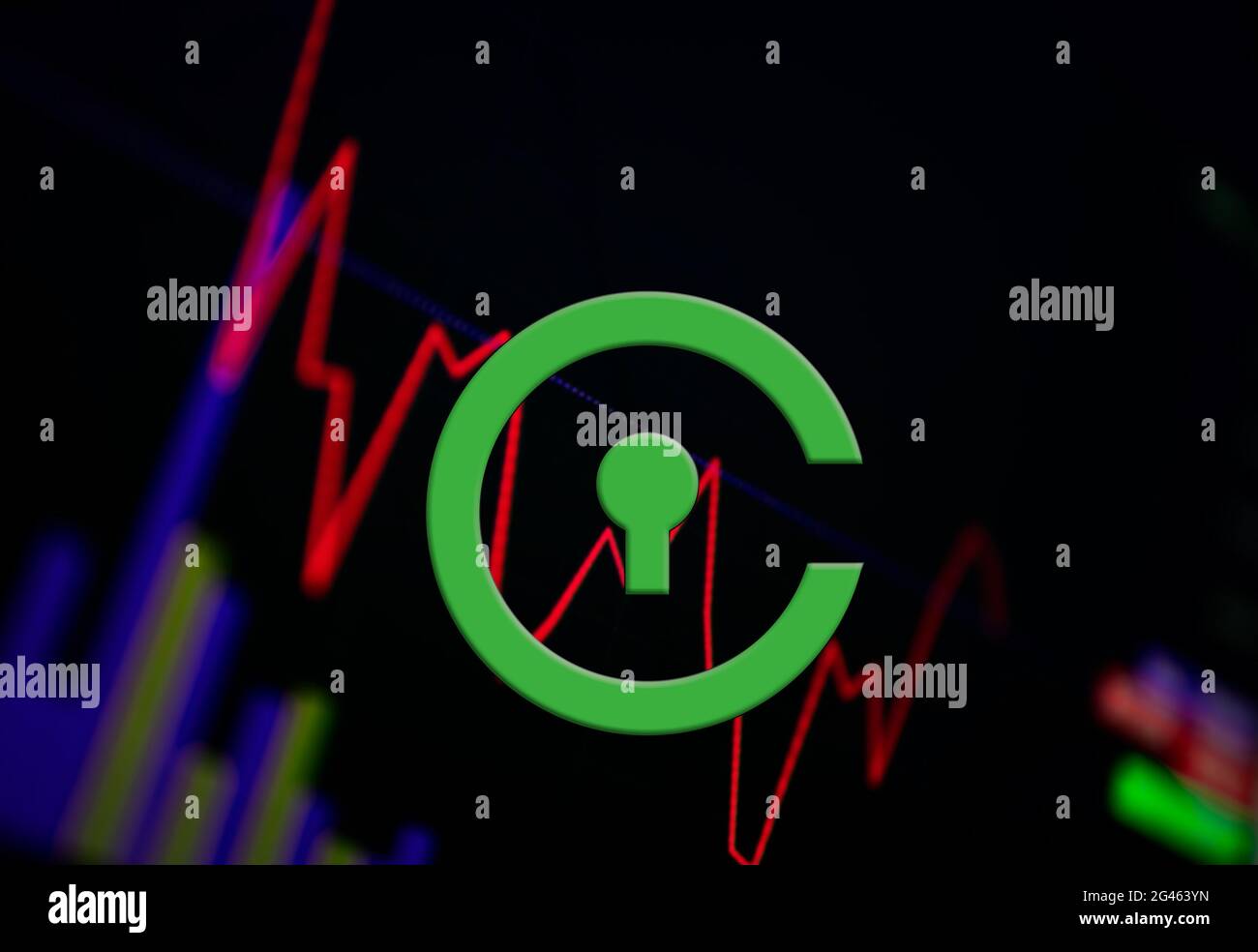 Civic CVC Cryptocurrency. coin growth chart on the exchange, chart ...