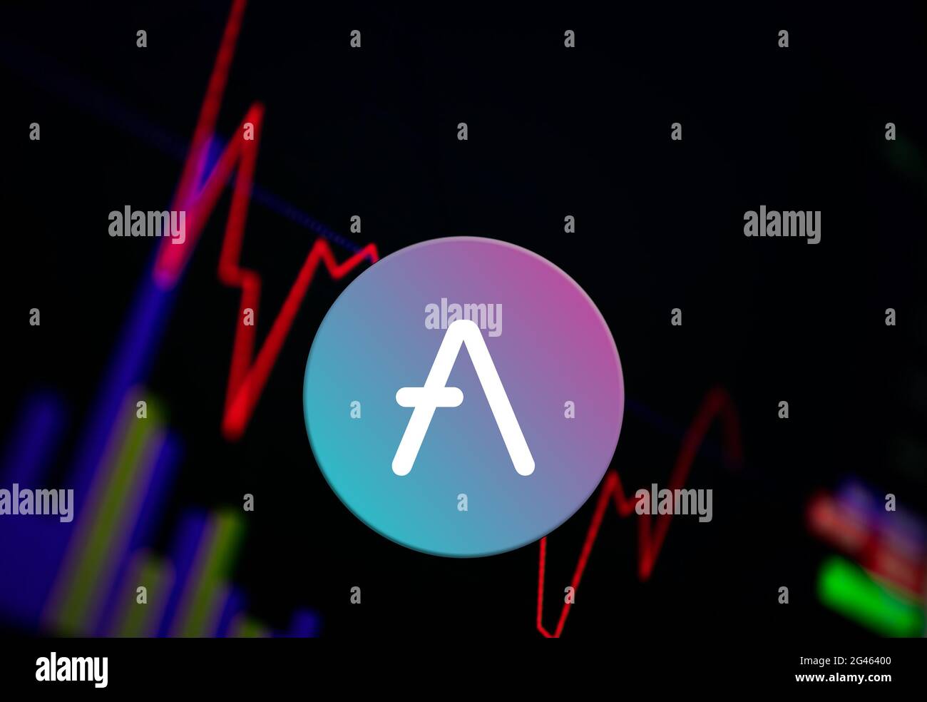 Aave AAVE Cryptocurrency. coin growth chart on the exchange, chart ...