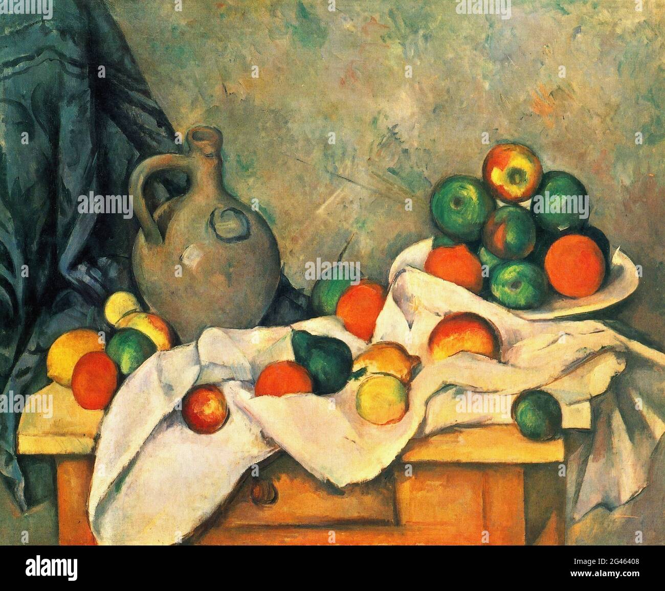 Paul Cézanne - Still Life Drapery Pitcher Fruit Bowl 1893 Stock Photo ...