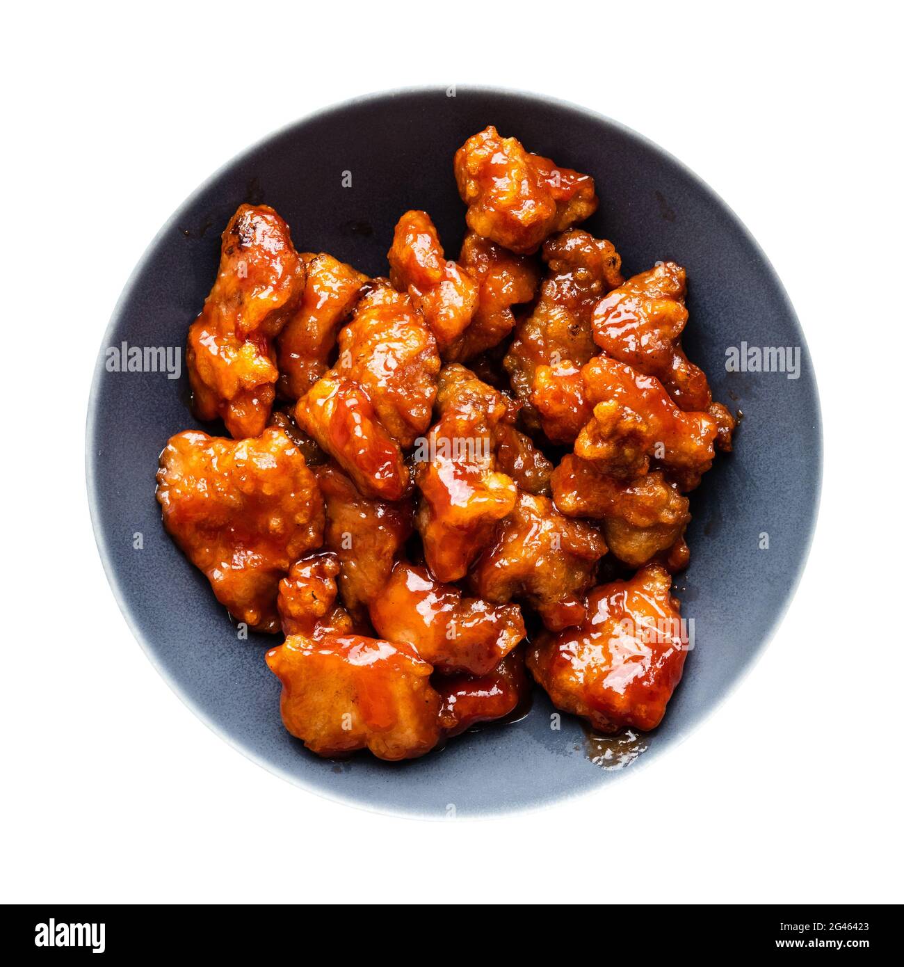 chinese cuisine - top view of sweet and sour pork (guo bao rou) cutout ...