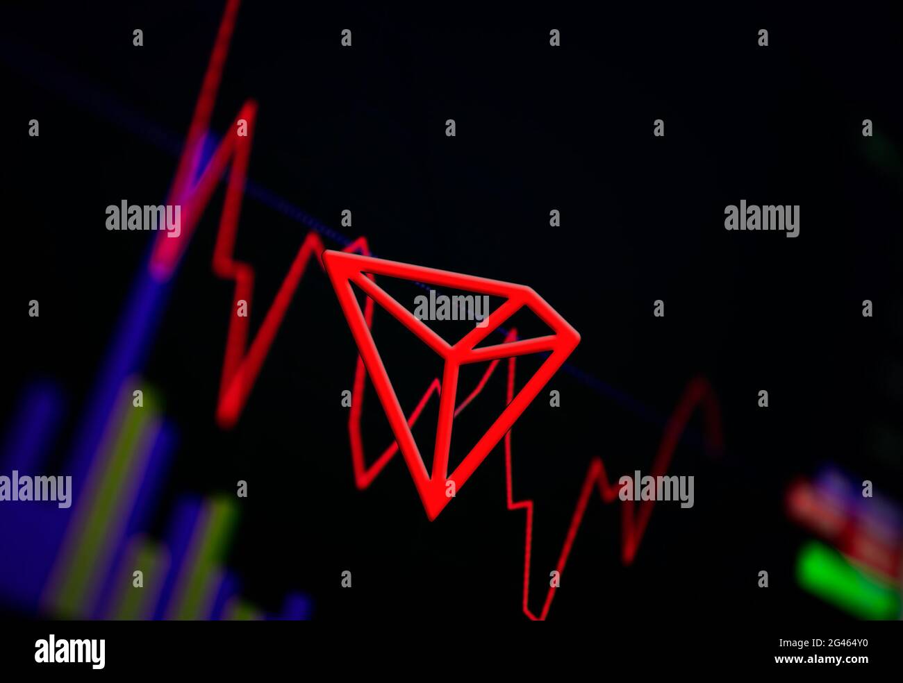 TRON TRX Cryptocurrency. coin growth chart on the exchange, chart Stock ...