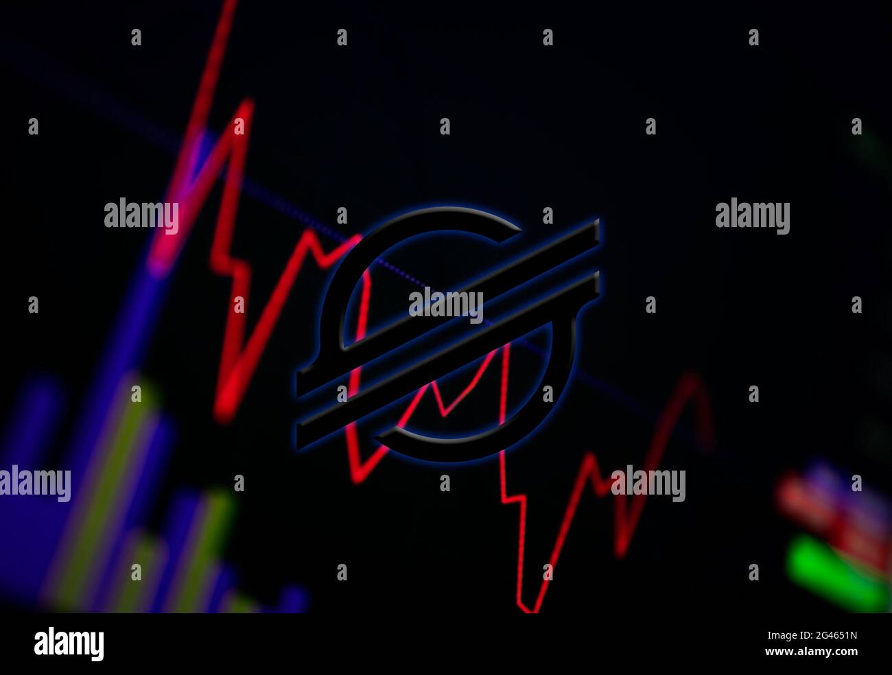 Stellar XLM Cryptocurrency. coin growth chart on the exchange, chart ...