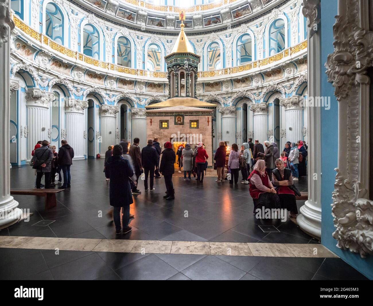 Istra, Moscow Region, Russia - May 6, 2021: visitors near aedicule ...