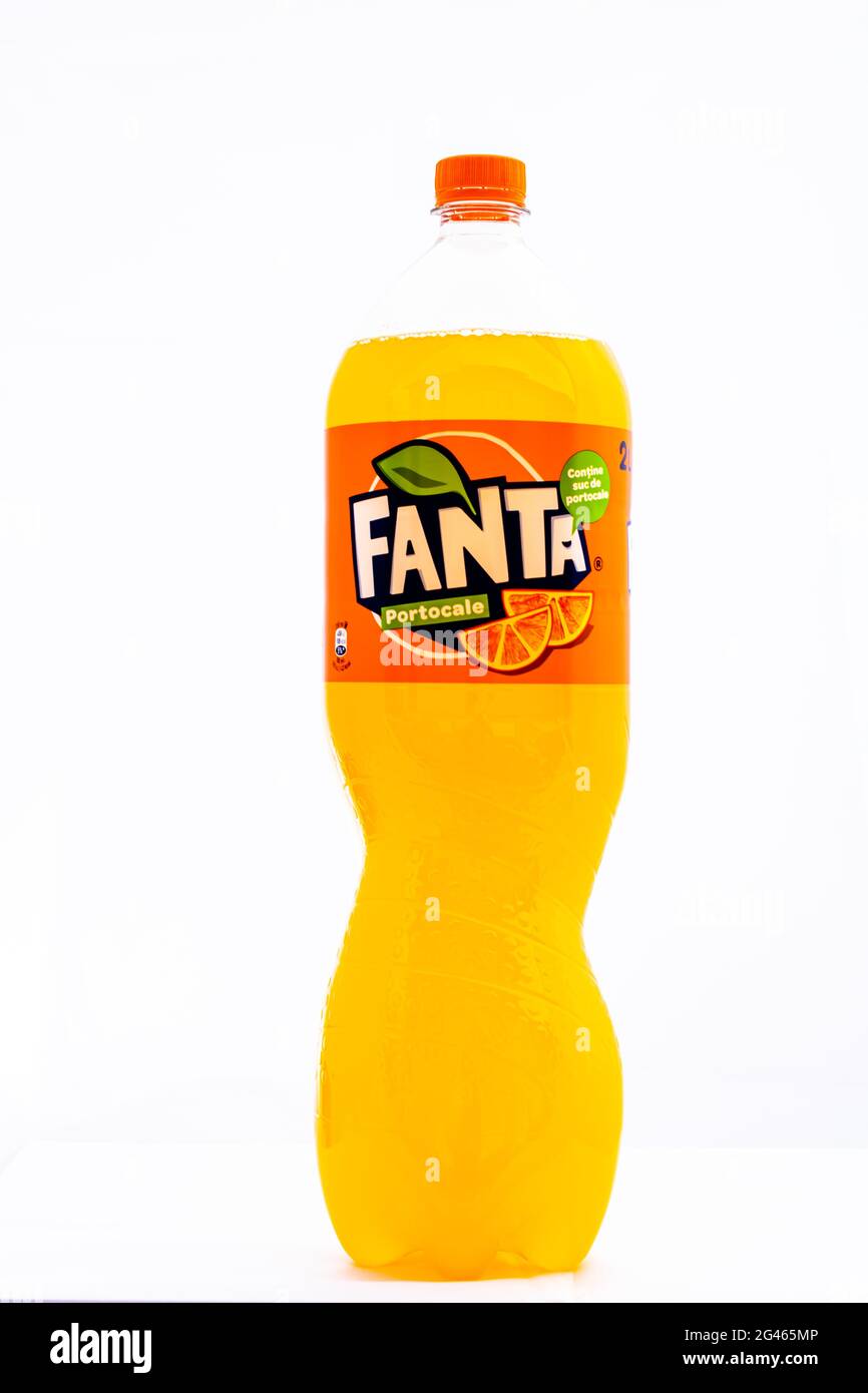 Fanta plastic bottle Isolated on white background. Illustrative ...