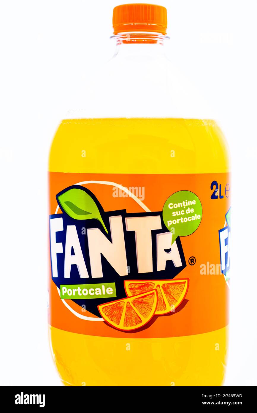 Fanta plastic bottle Isolated on white background. Illustrative ...