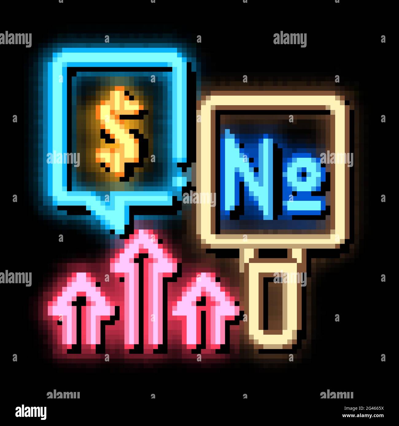 increase in cash rates neon glow icon illustration Stock Vector Image ...