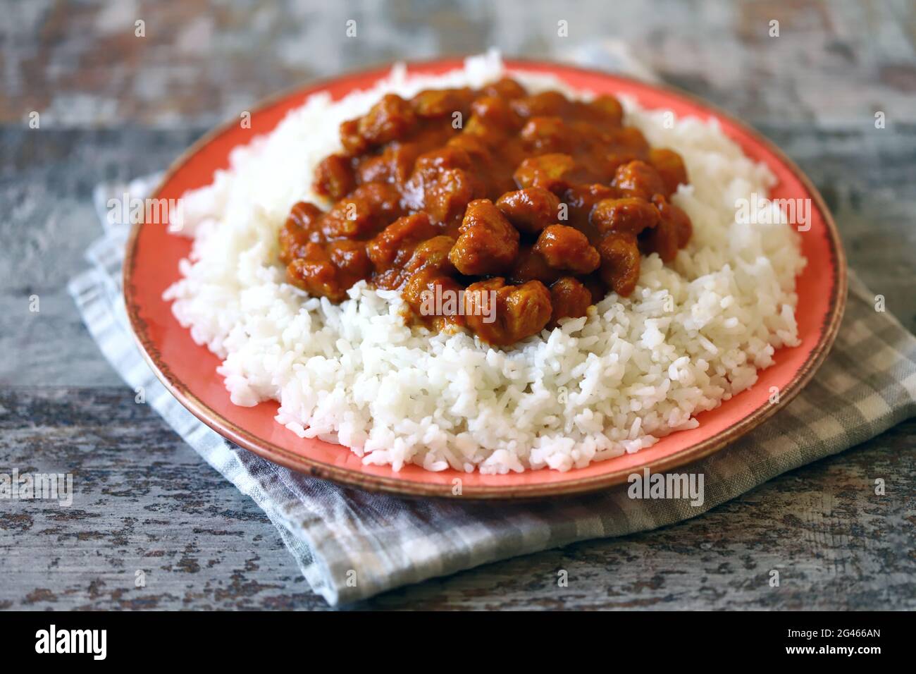 Vegan curry rice on a plate. Healthy food. Diet Stock Photo - Alamy