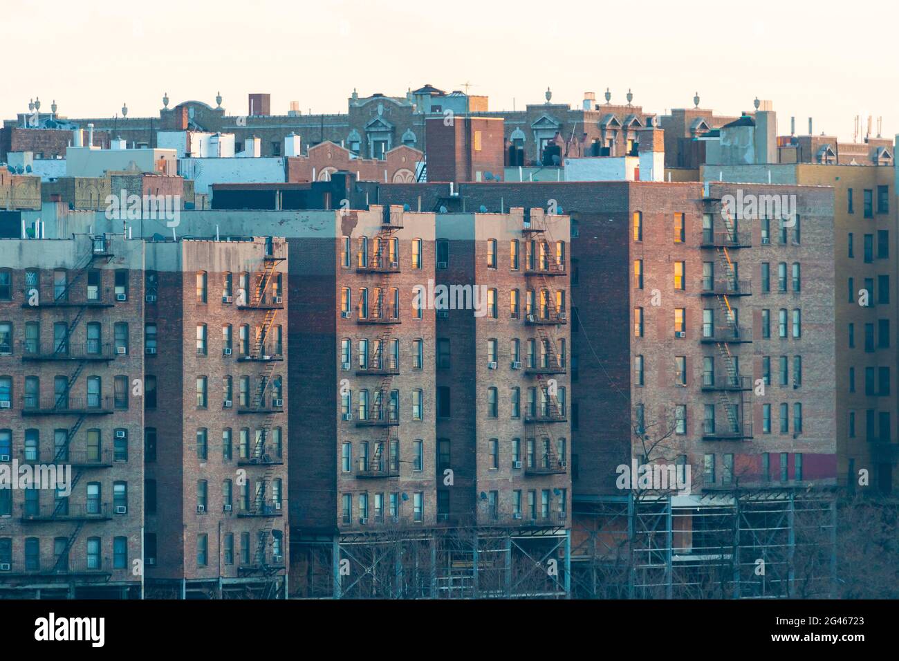 Dense residential district of Inwood, Upper Manhattan, New York Stock ...