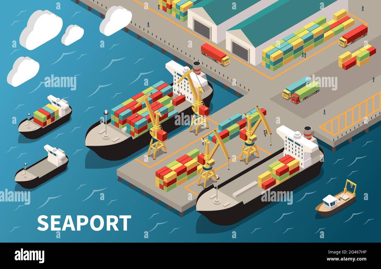 Container Terminal Stock Vector Images - Alamy