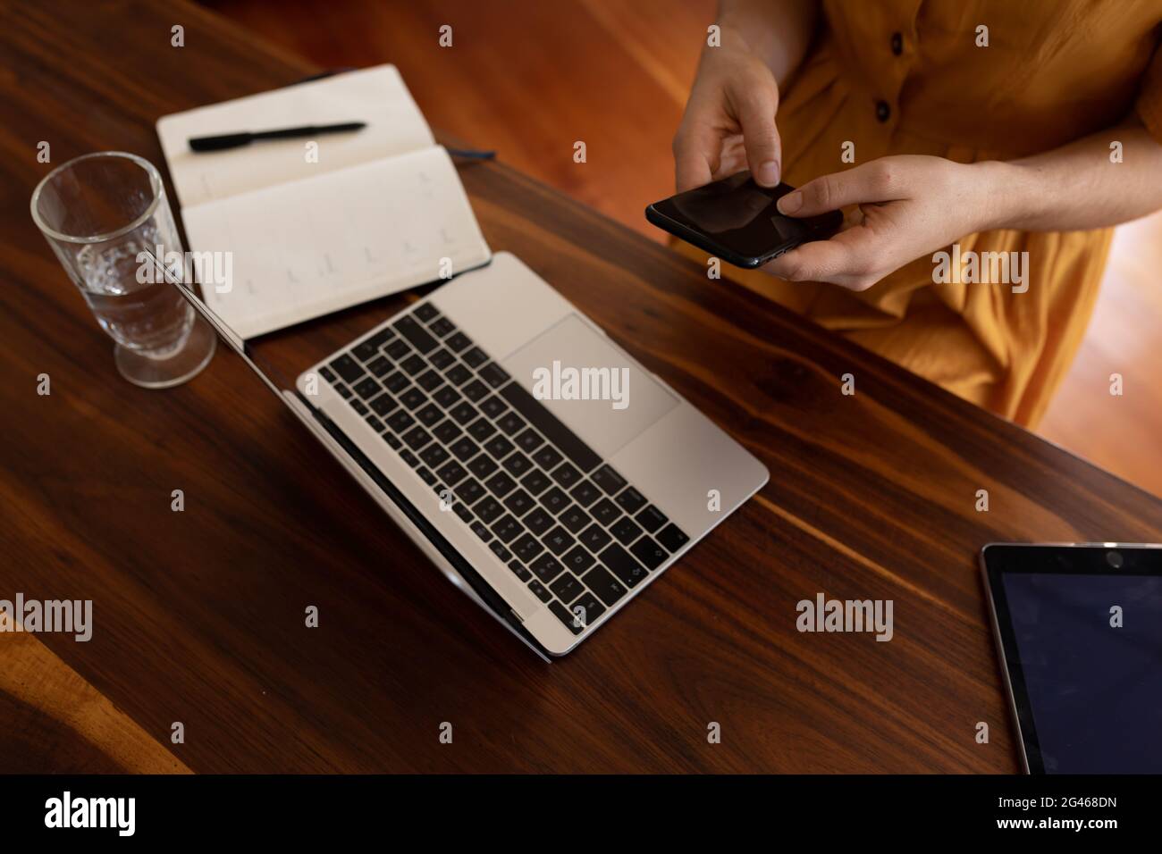 Caucasian woman self isolating at home during coronavirus covid19 ...