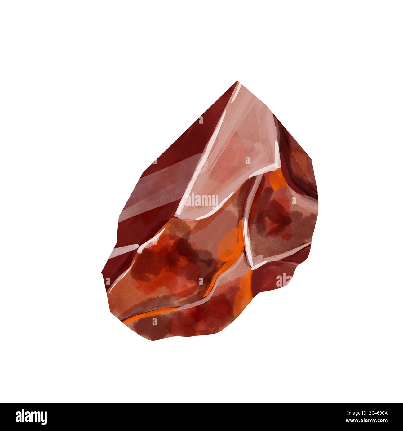 January birthstone Garnet isolated on white background. Watercolor ...