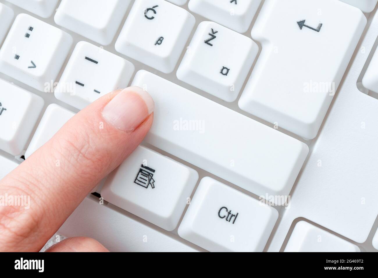 Business Lady Pointer Pressing Keybord Keys, Hand Touching Console ...