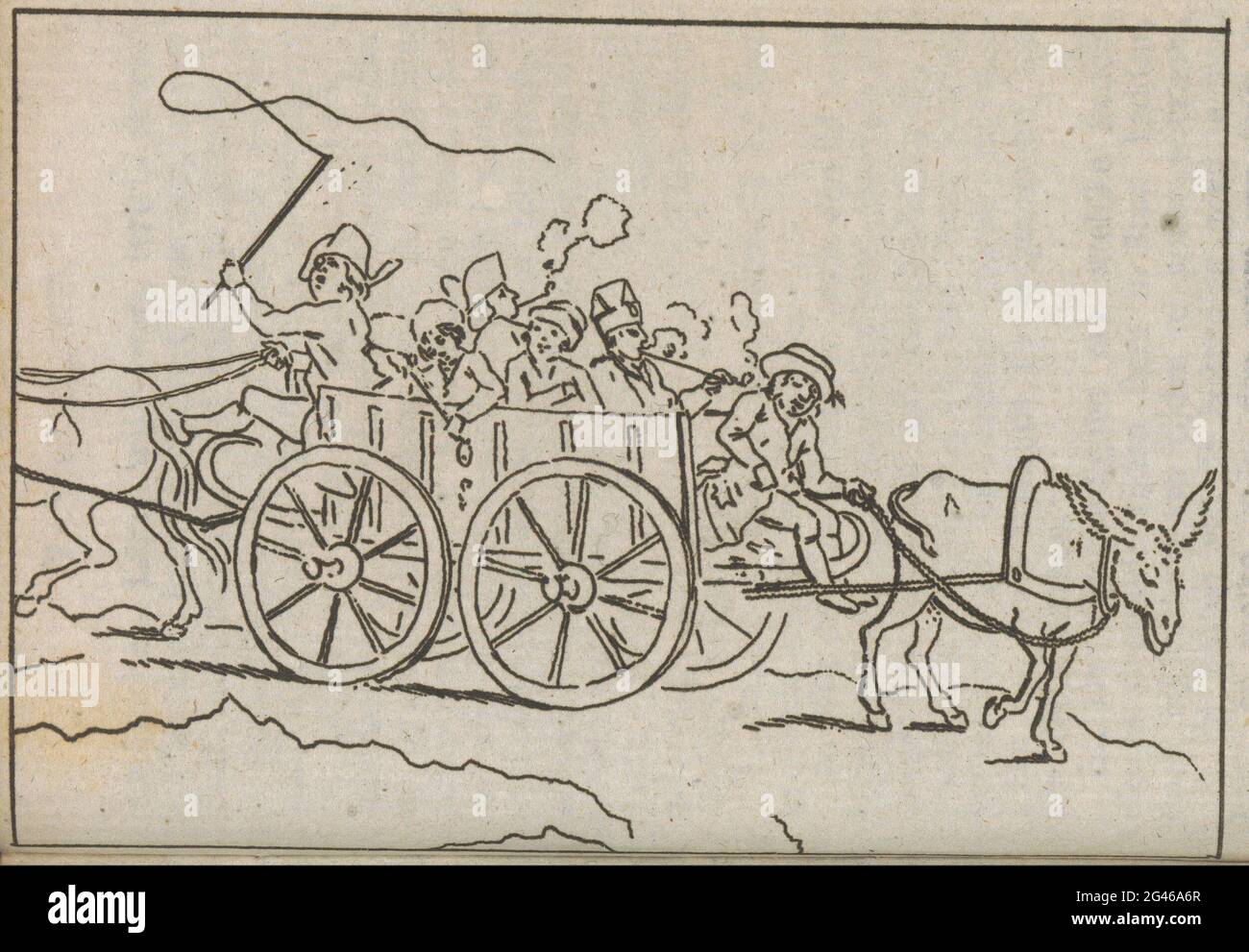 Car with two drivers, 1796; The offspring by 't Leezen der History of ...