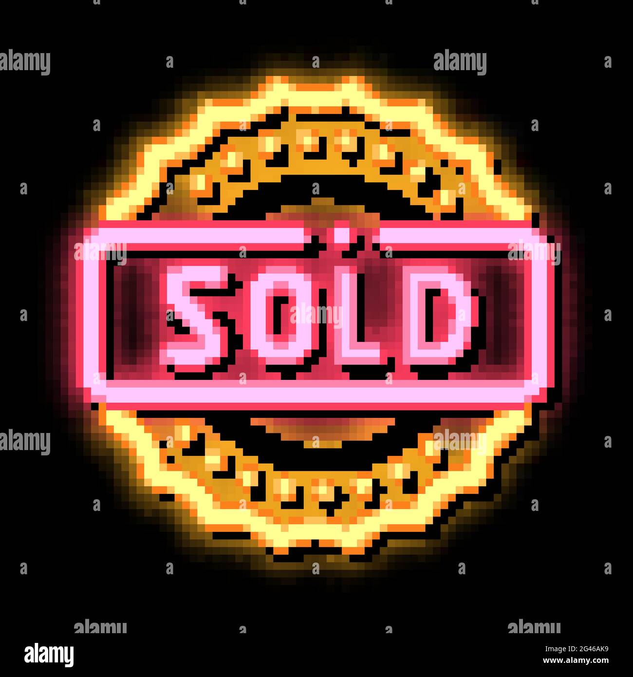 mark sold neon glow icon illustration Stock Vector Image & Art - Alamy