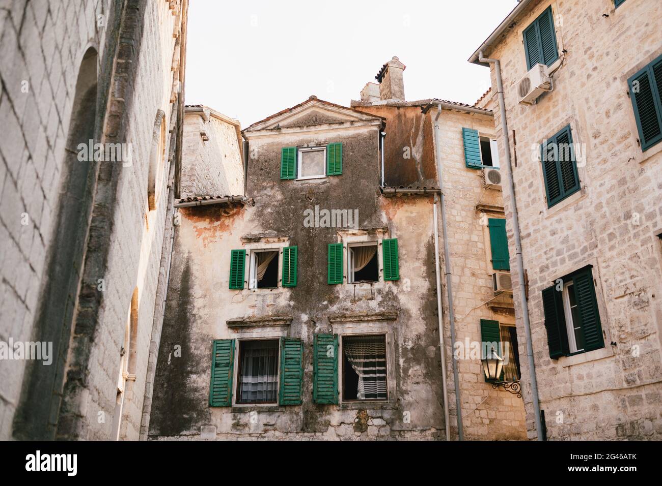Architecture of a beautiful old town, closeup view Stock Photo - Alamy