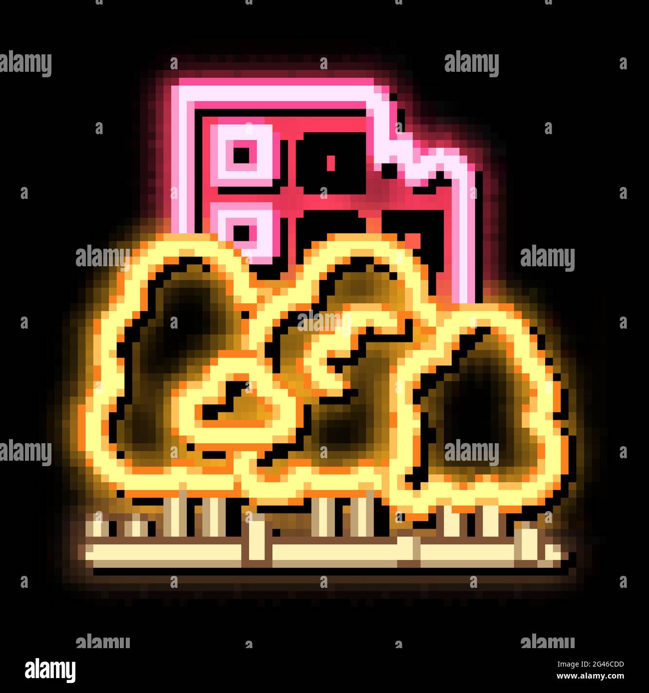 forest ruined house background neon glow icon illustration Stock Vector ...