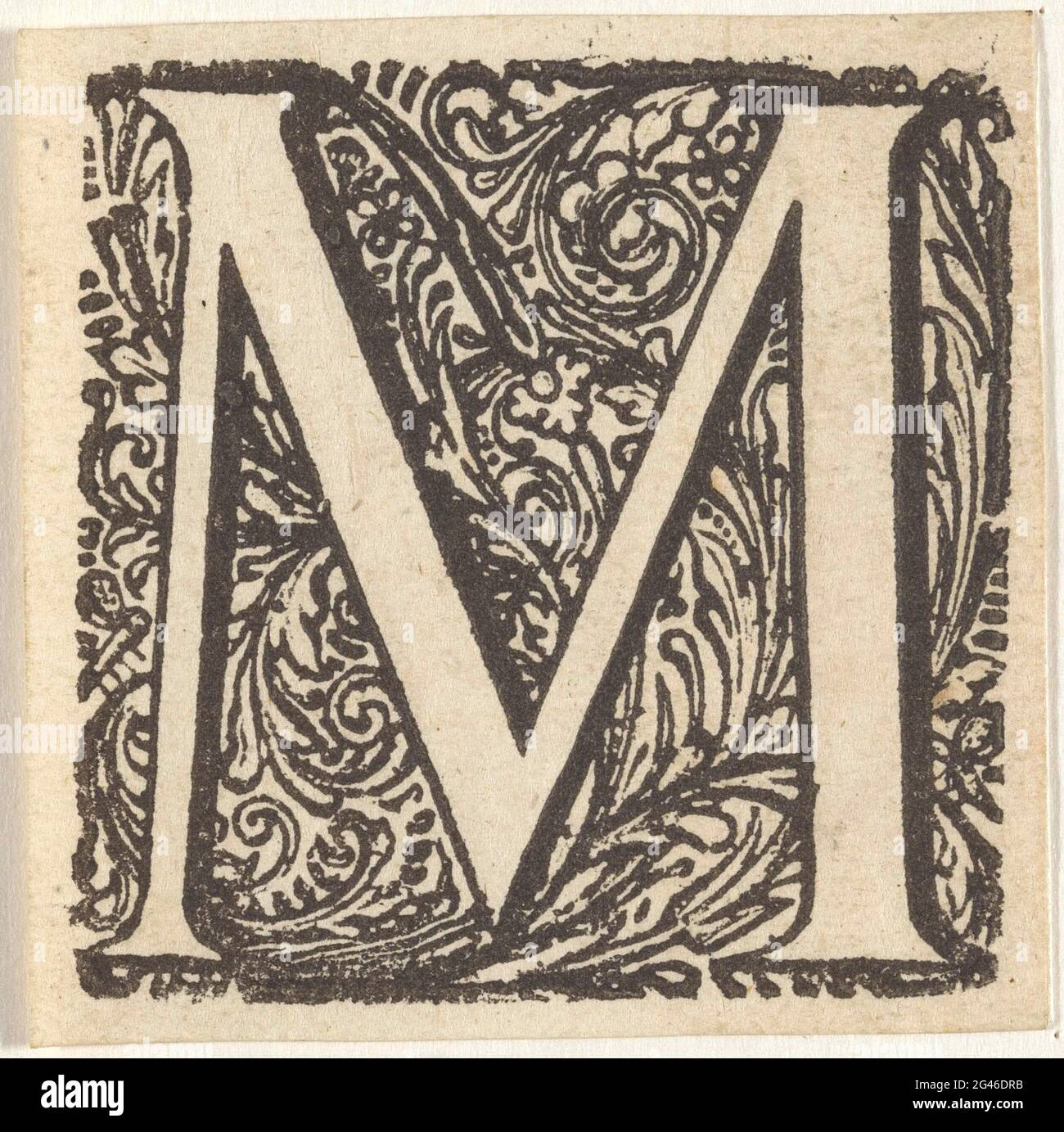 Letter M in an ornamented frame Stock Photo - Alamy