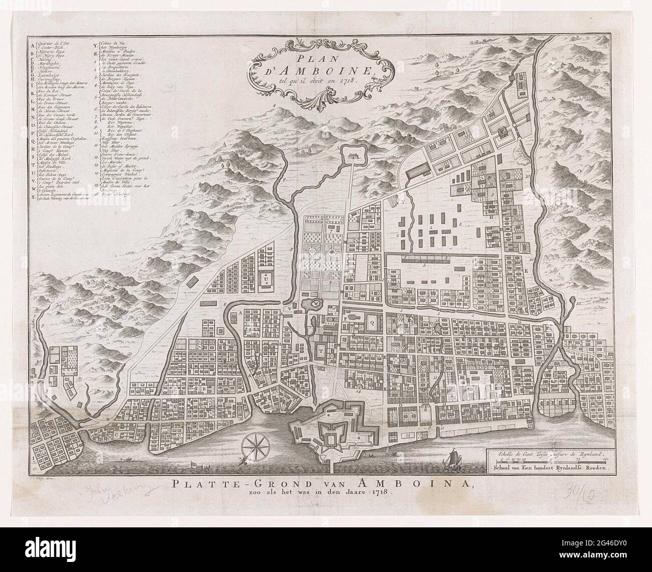 Map of the city of Amboina; Flat ground of amboina, as it was in the ...