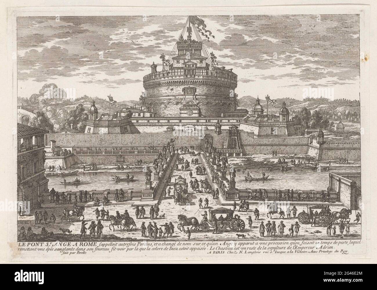 Engelenburcht and Engelenbrug in Rome; Le Pont St. Ange A Rom ...