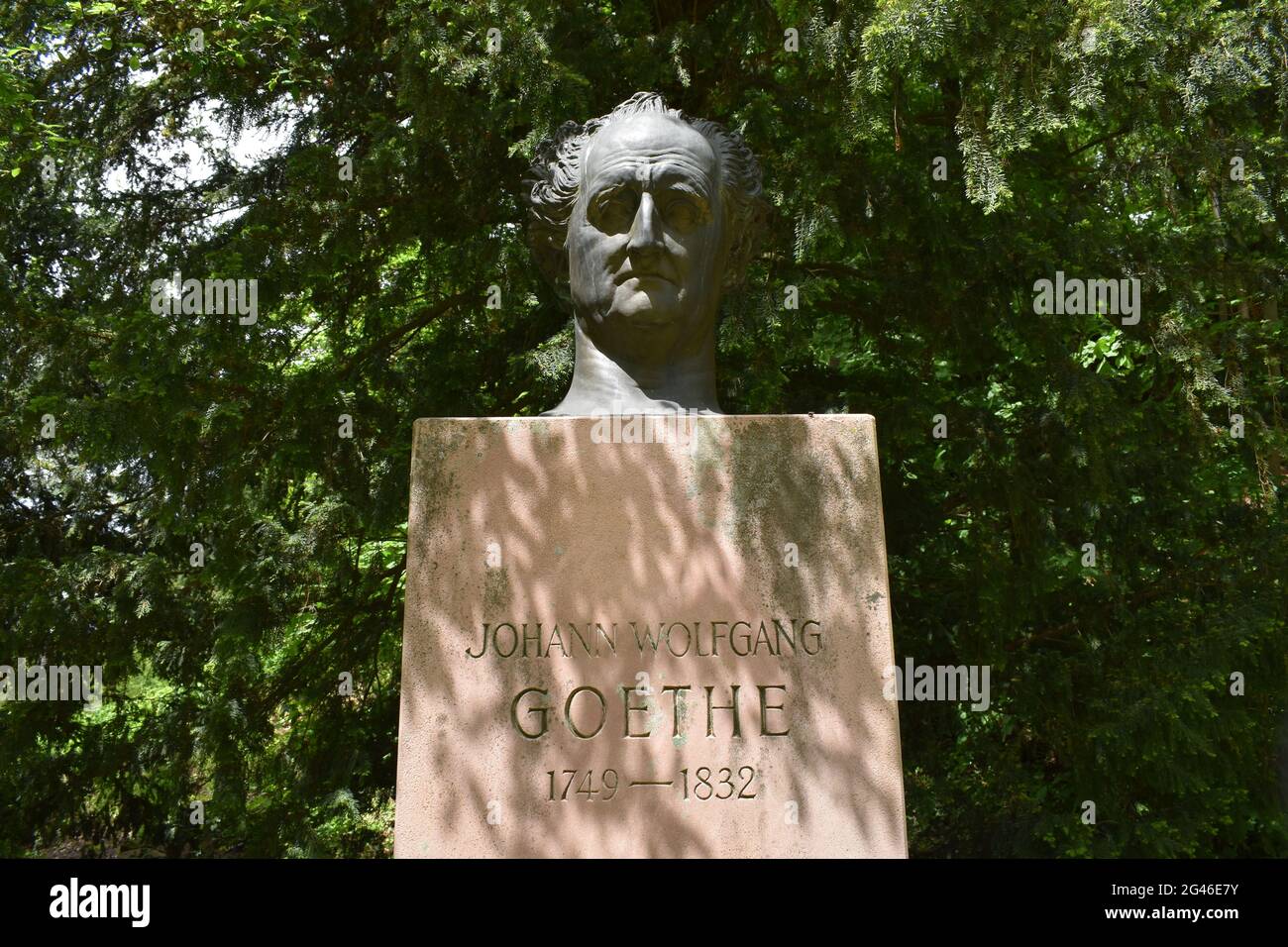 Heidelberg, Baden-Württemberg, Germany. Monument to Johann Wolfgang von ...