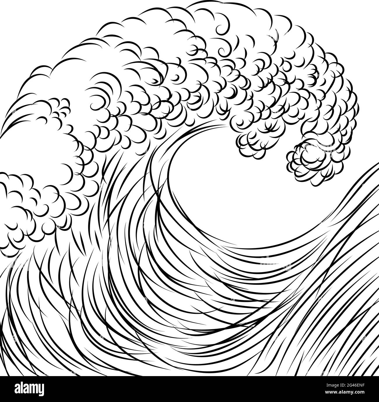 Wave Japanese Style Vector Illustration Stock Vector Image & Art - Alamy