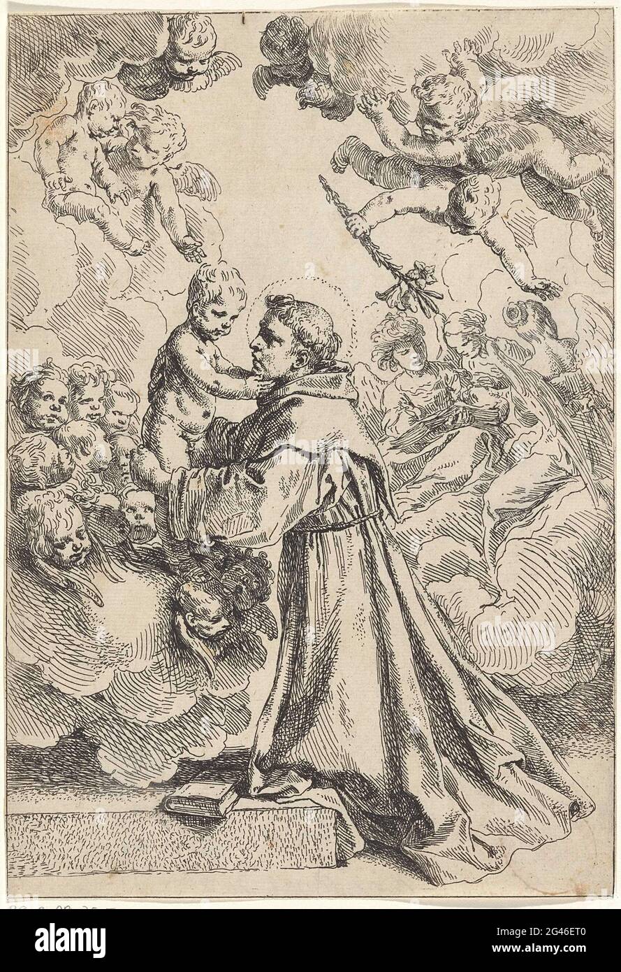 Saint Antonius of Padua worship the Christ child. The Sacred Antonius ...