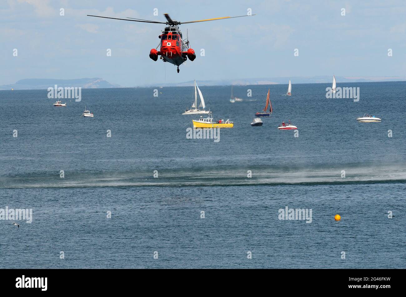 Royal Navy Rescue Sea King Helicopter rescue display Stock Photo - Alamy