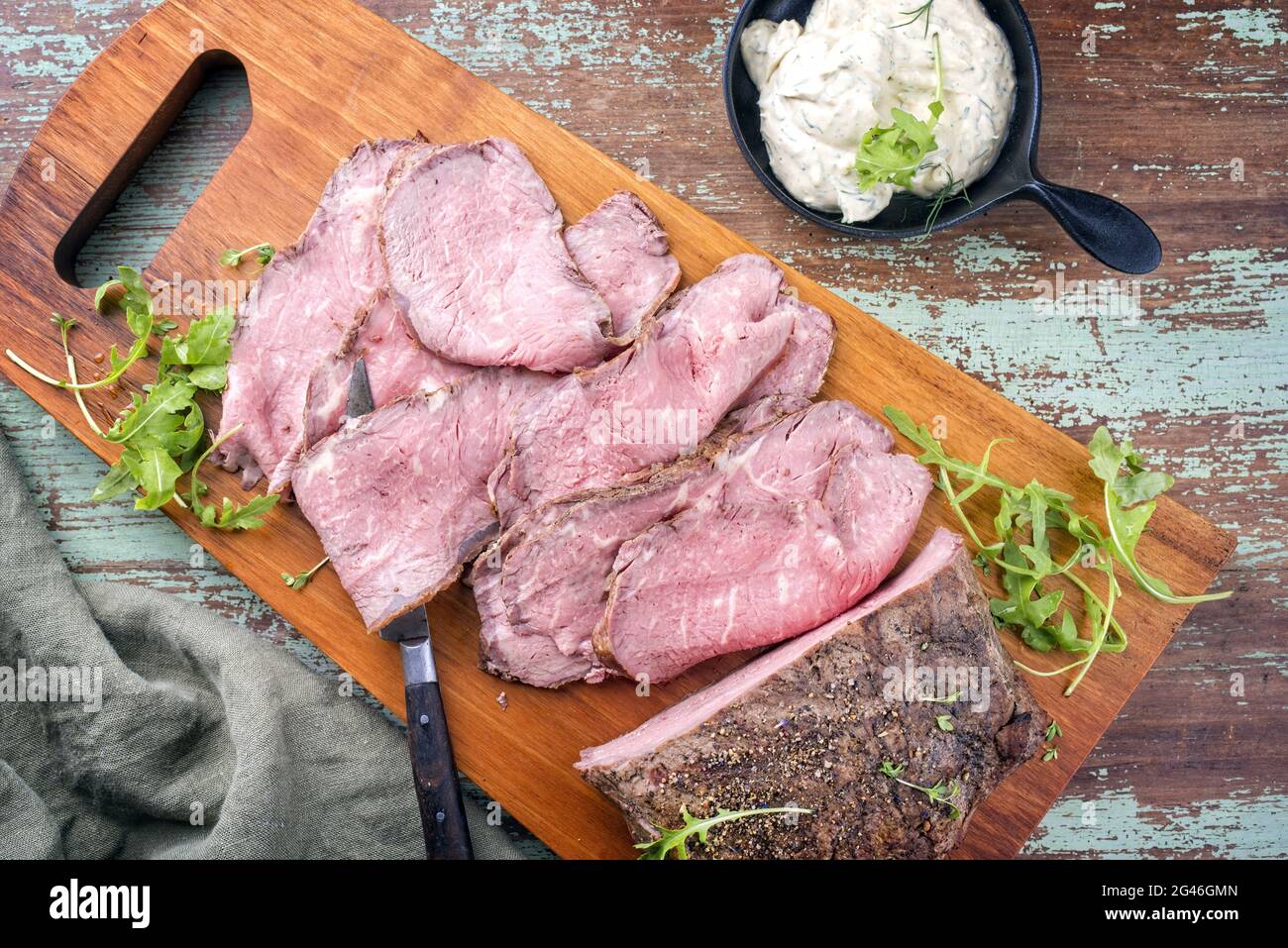 Modern style traditional lunch meat with sliced cold cuts roast beef ...
