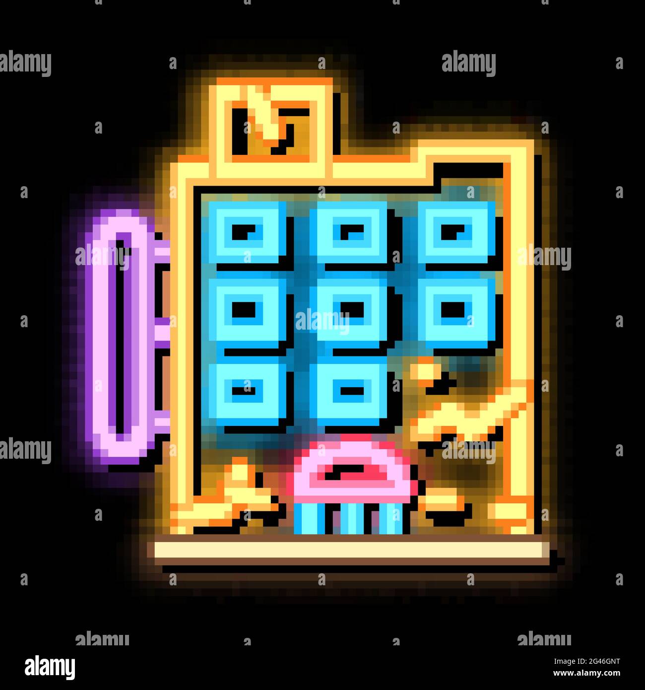 crack on residential building neon glow icon illustration Stock Vector ...