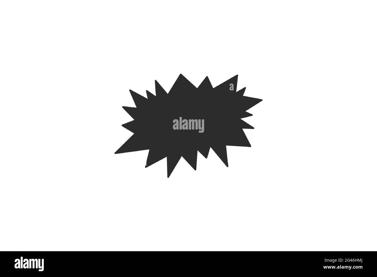Eye-catching black and white cartoon explosion icon banner isolated on ...