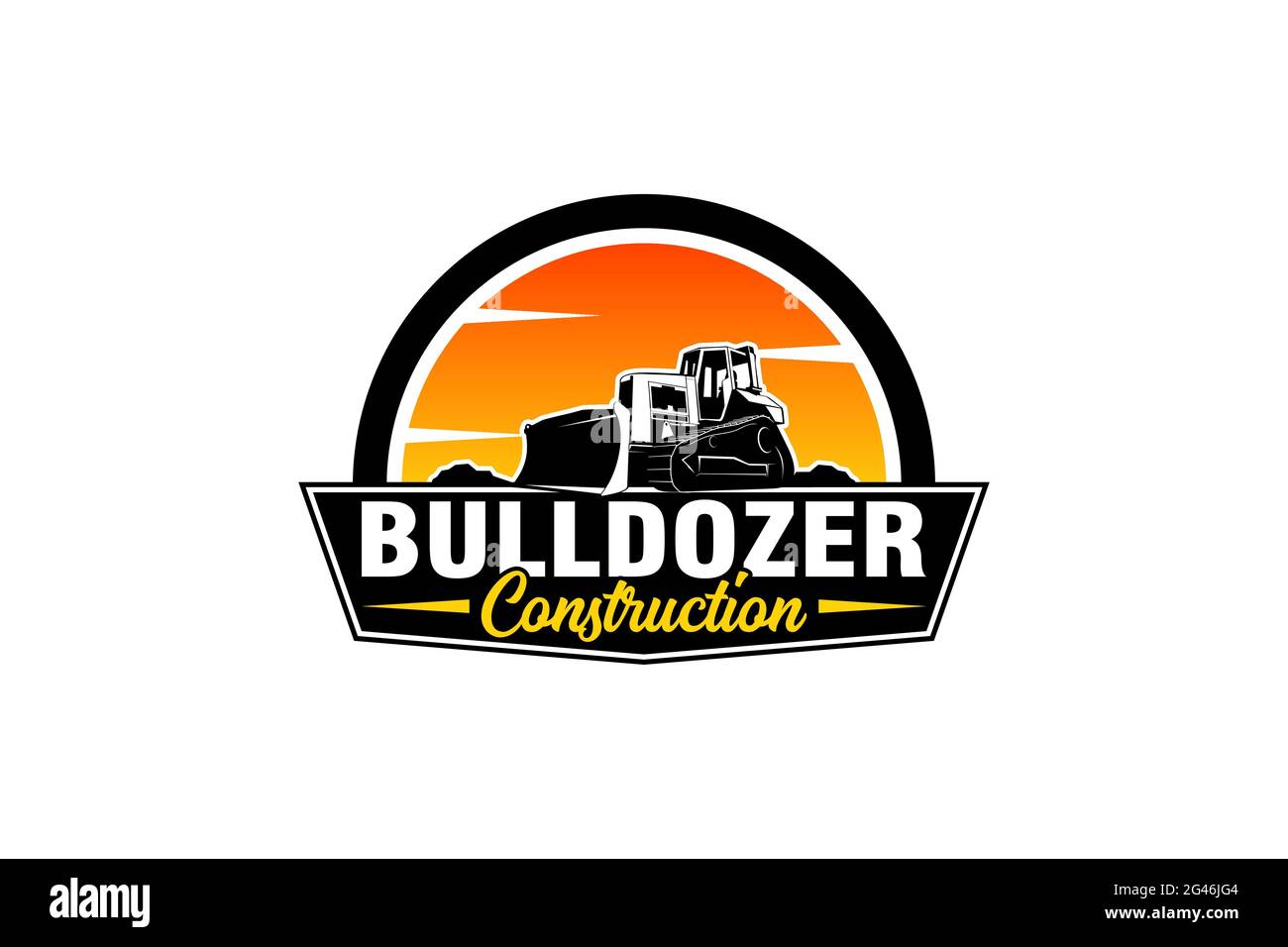 Bulldozer logo template vector. Heavy equipment logo vector for ...