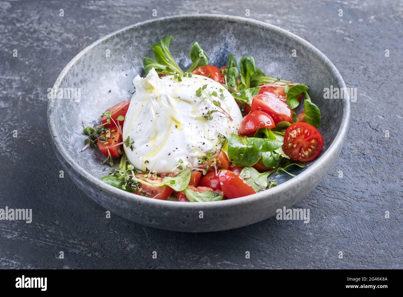 Modern style Italian Apulia burrata cow milk cheese made from ...