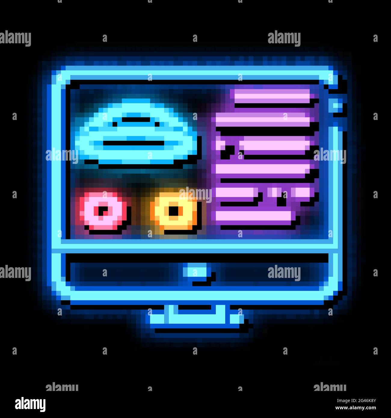 Computer Vision Analysis Neon Glow Icon Illustration Stock Vector Image