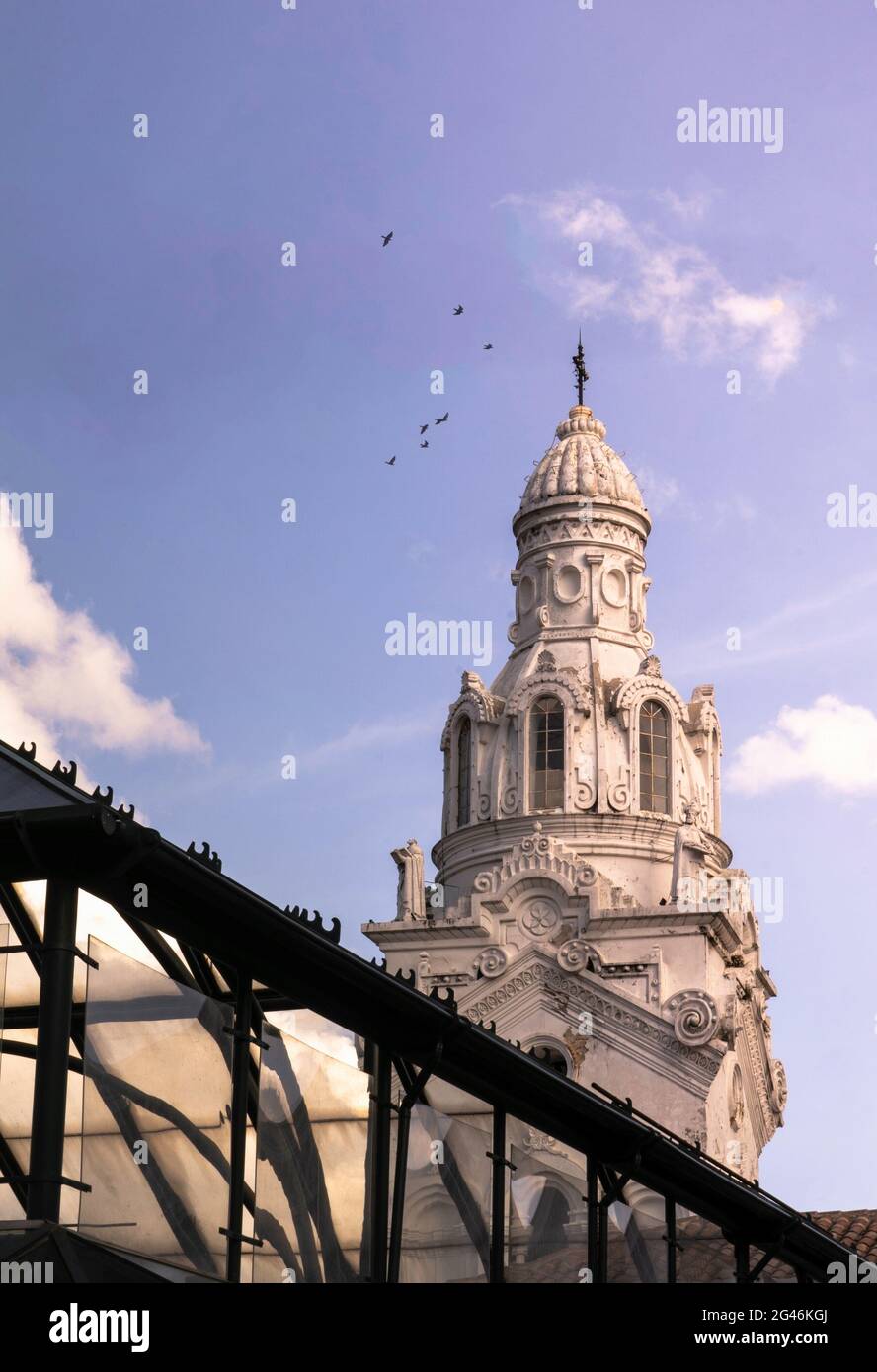 Vertical shot of the Cathedral on Plaza Grande in Quito, Ecuador Stock ...