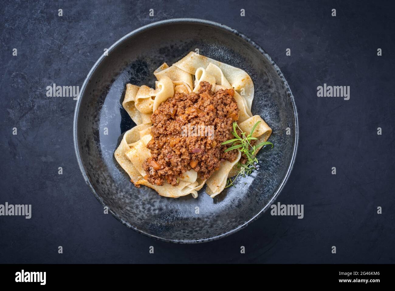 Modern style traditional Italian ragu alla bolognese sauce with ...