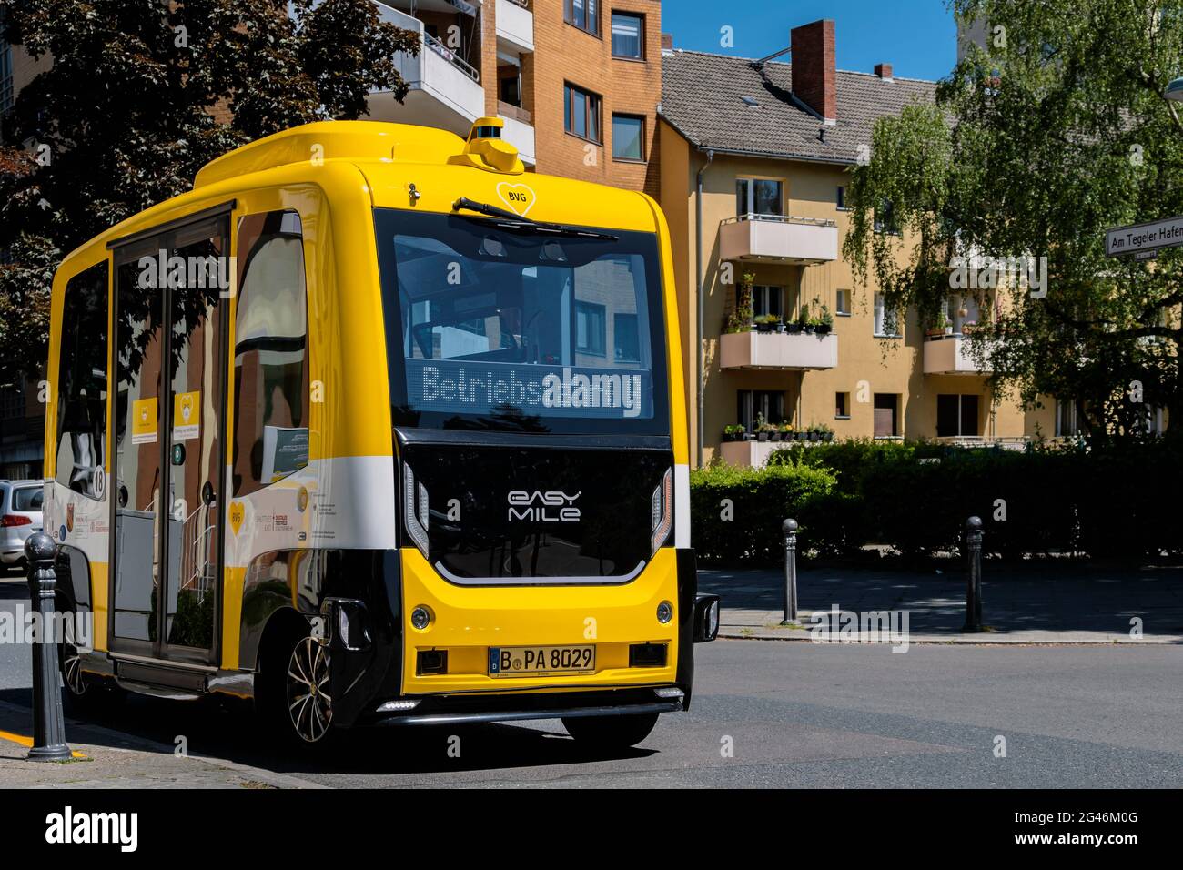 Berlin, Germany - May 31, 2021: Experimental self-driving minibus of ...