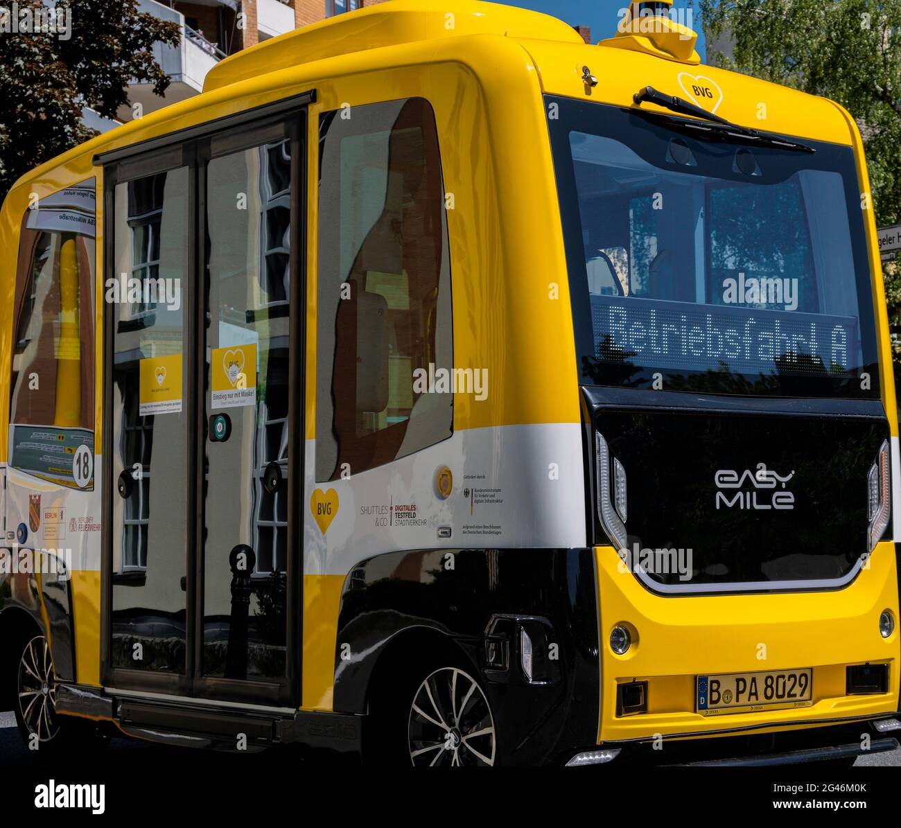 Berlin, Germany - May 31, 2021: Experimental self-driving minibus of ...