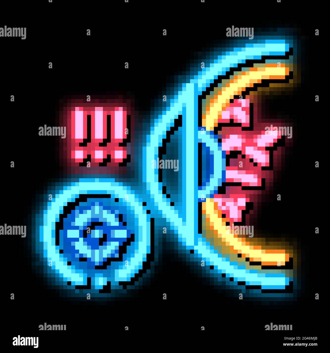 visual impairment neon glow icon illustration Stock Vector Image & Art ...