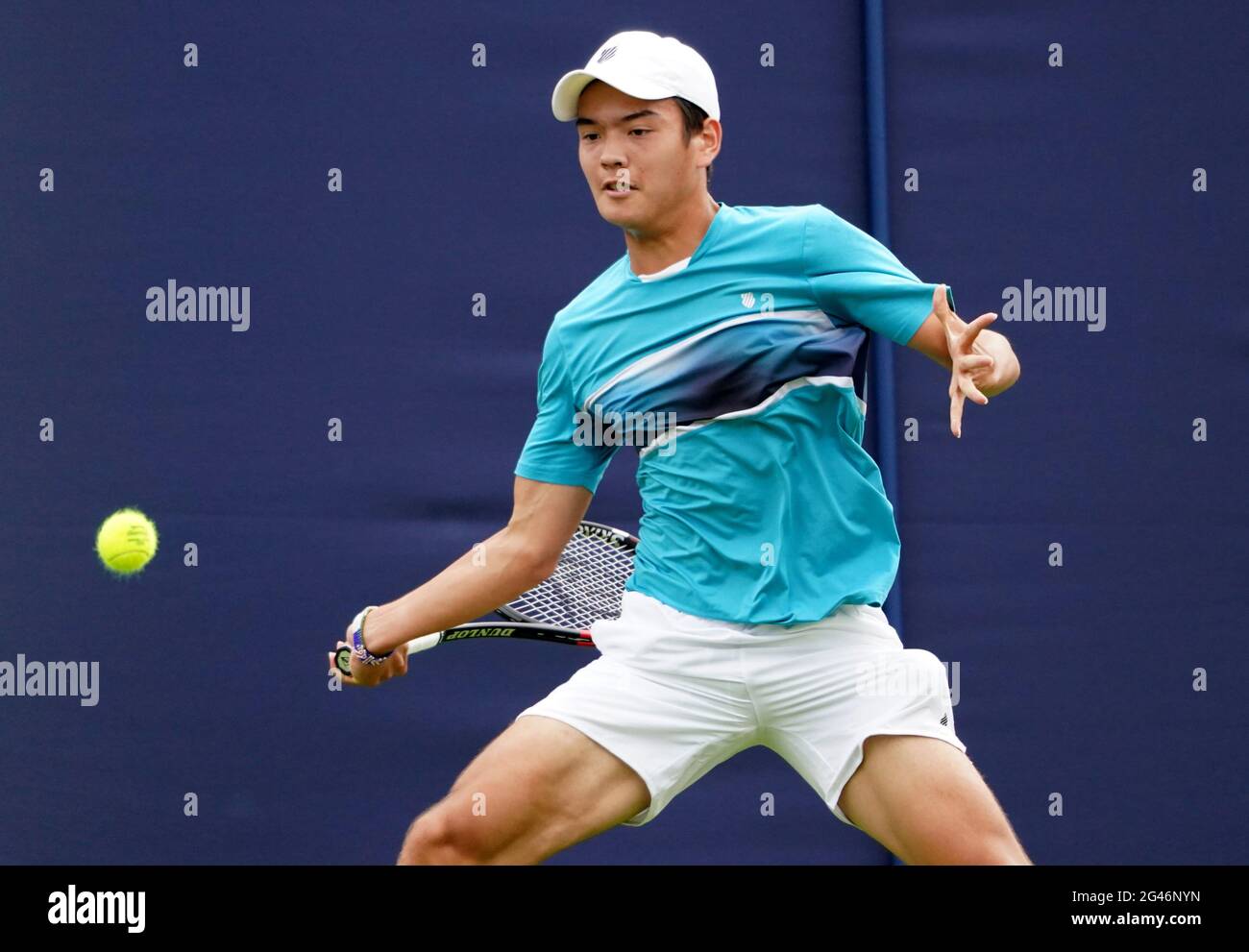 Kwon Soon-woo during his qualifying match against Alastair Gray on day ...