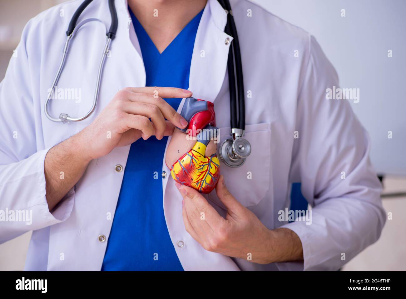 Young doctor cardiologist in the classroom Stock Photo - Alamy
