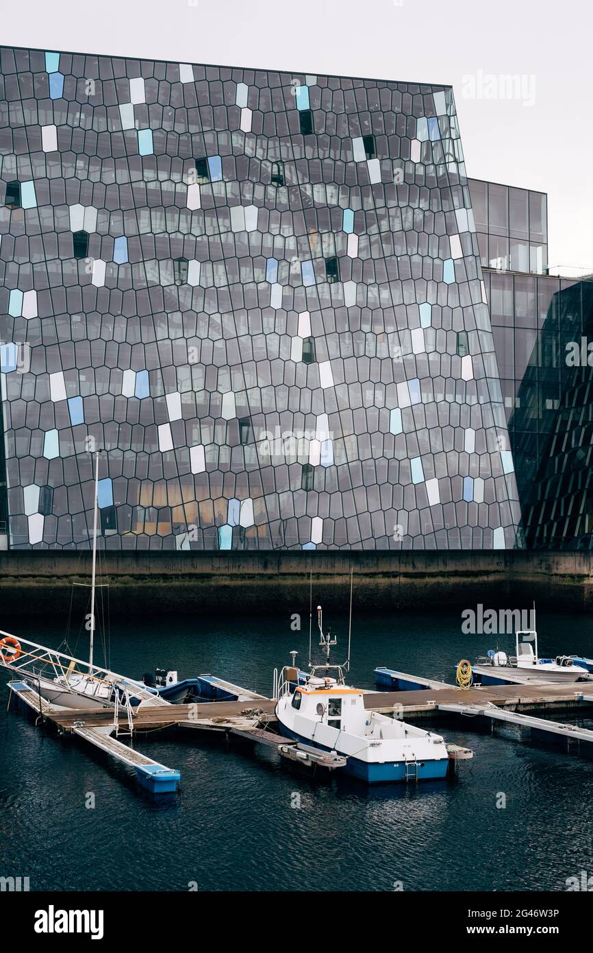 Reykjavik, Iceland - 02 may 2019: Icelandic Opera Harpa - concert hall ...