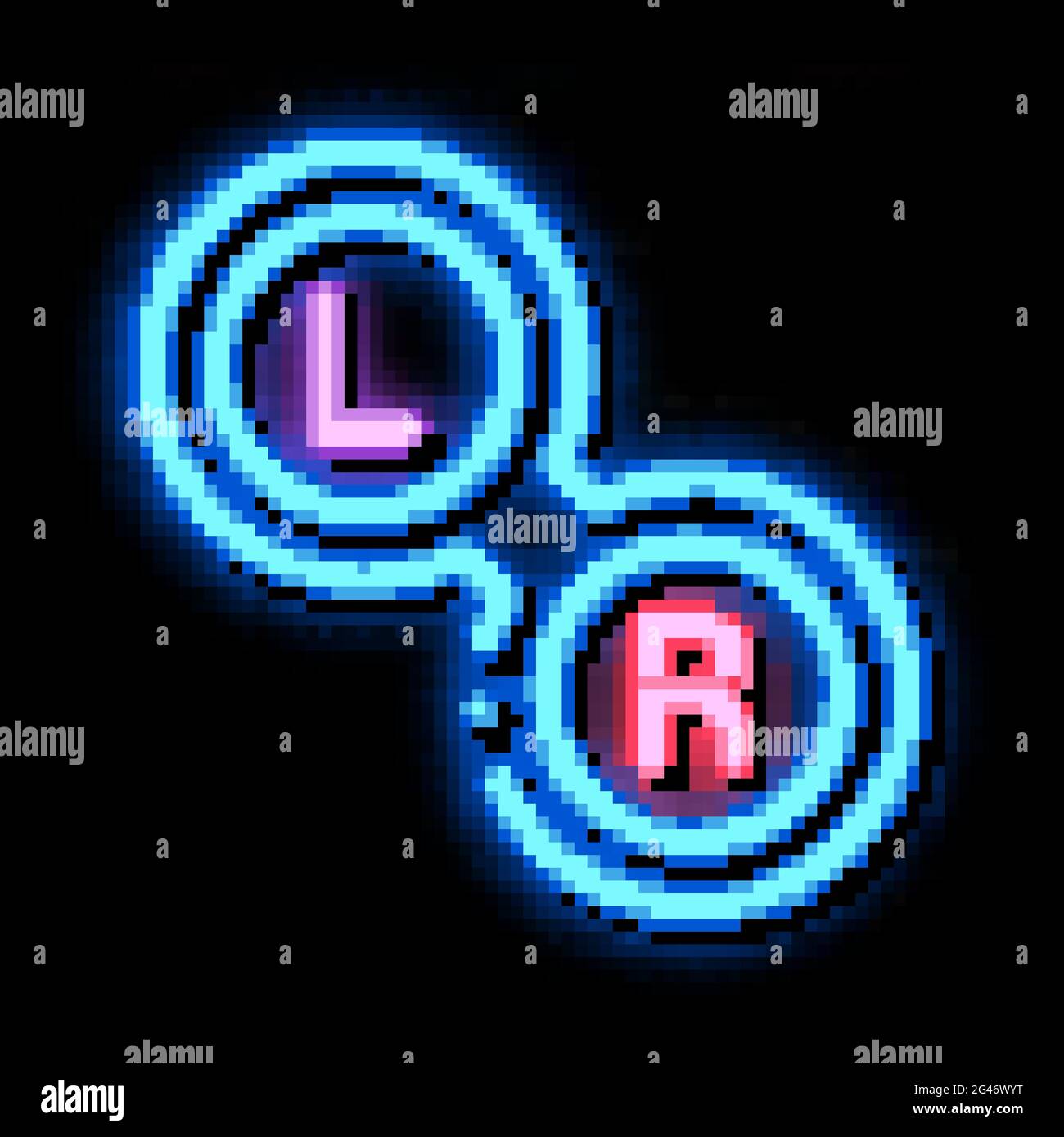 distinctive form left and right lens neon glow icon illustration Stock ...