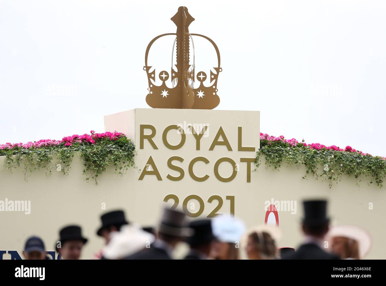Royal Ascot signage during day five of Royal Ascot at Ascot Racecourse ...