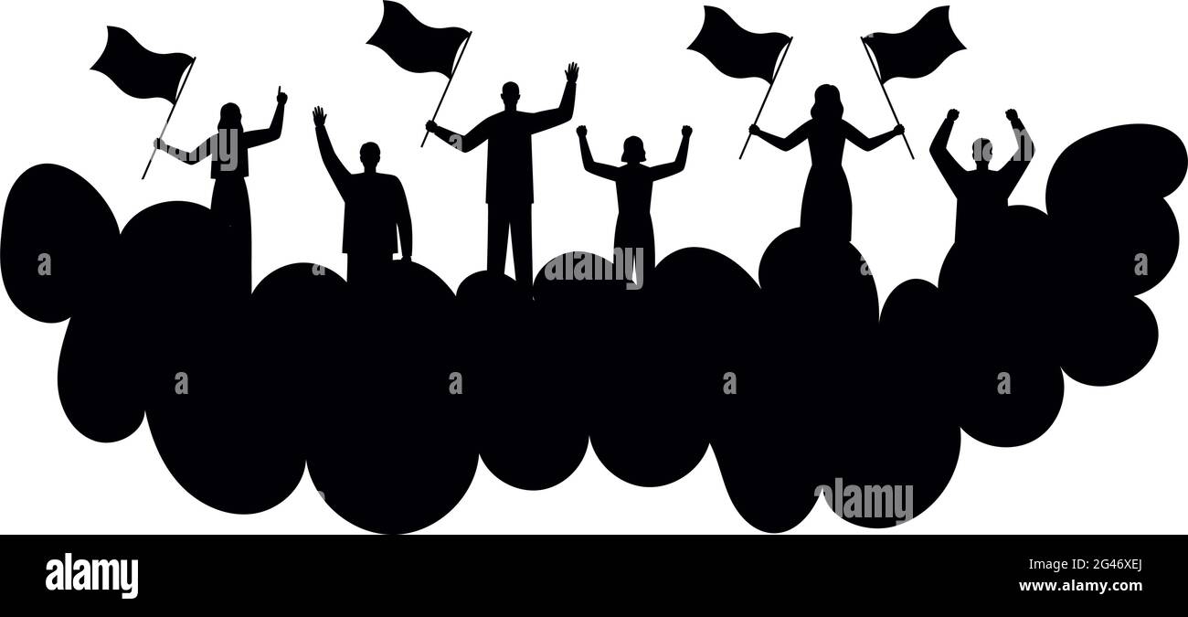 silhouettes crowd protesting Stock Vector Image & Art - Alamy
