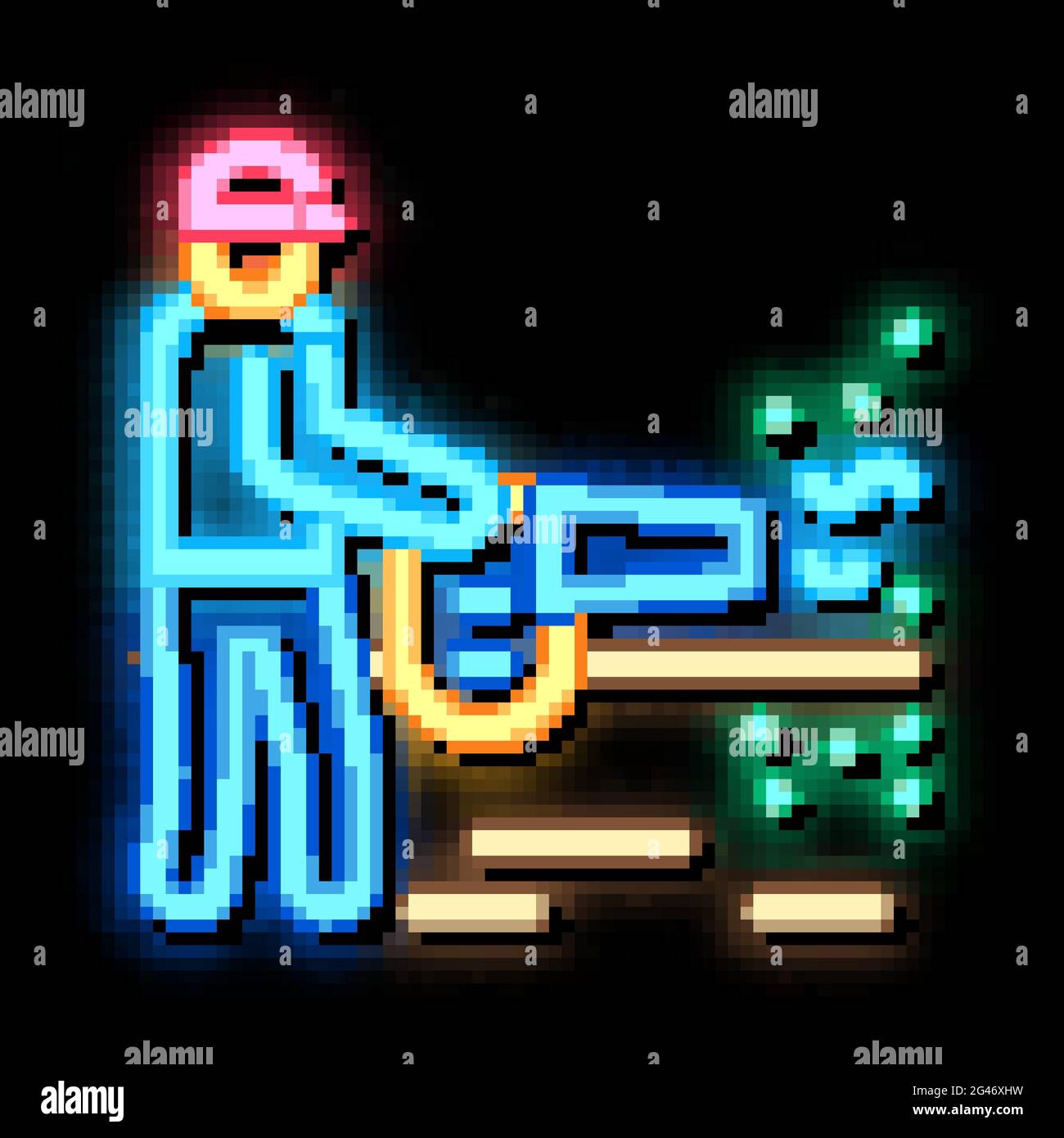 crop spraying neon glow icon illustration Stock Vector Image & Art - Alamy