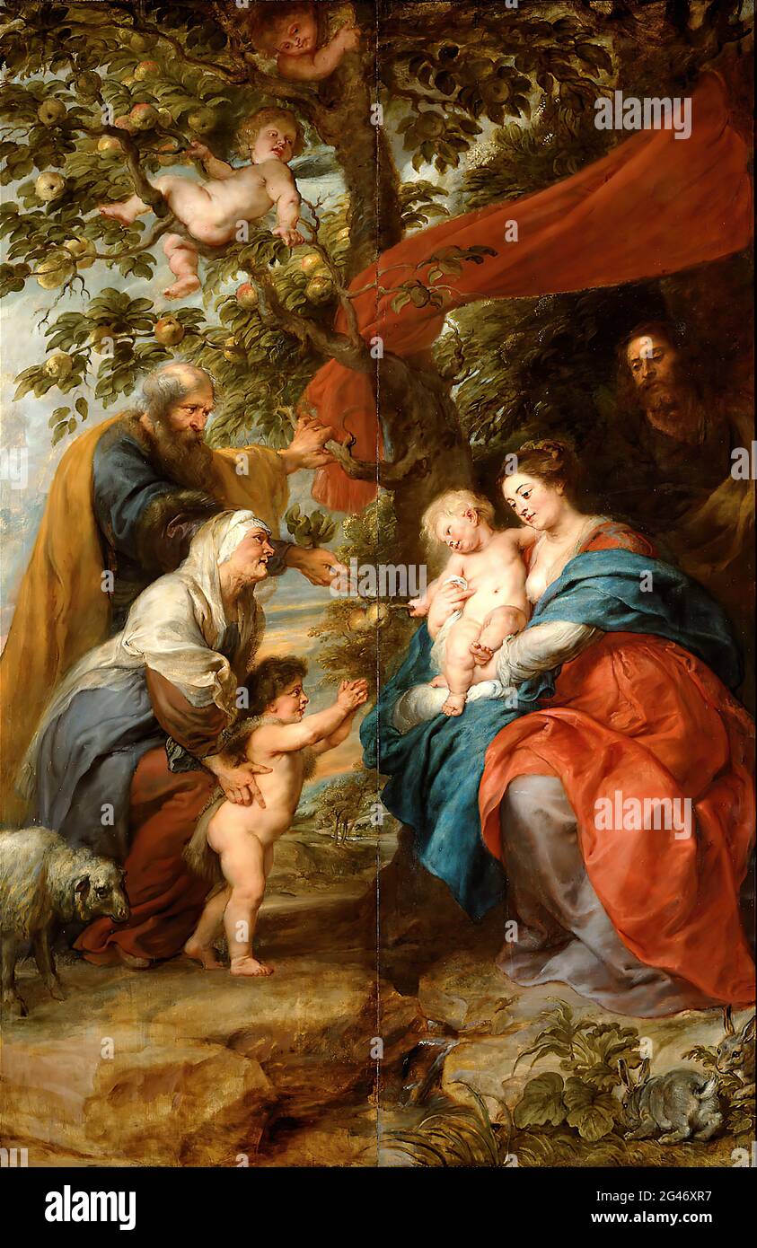 Peter Paul Rubens - the Holy Family Under an Apple Tree 02 Stock Photo ...