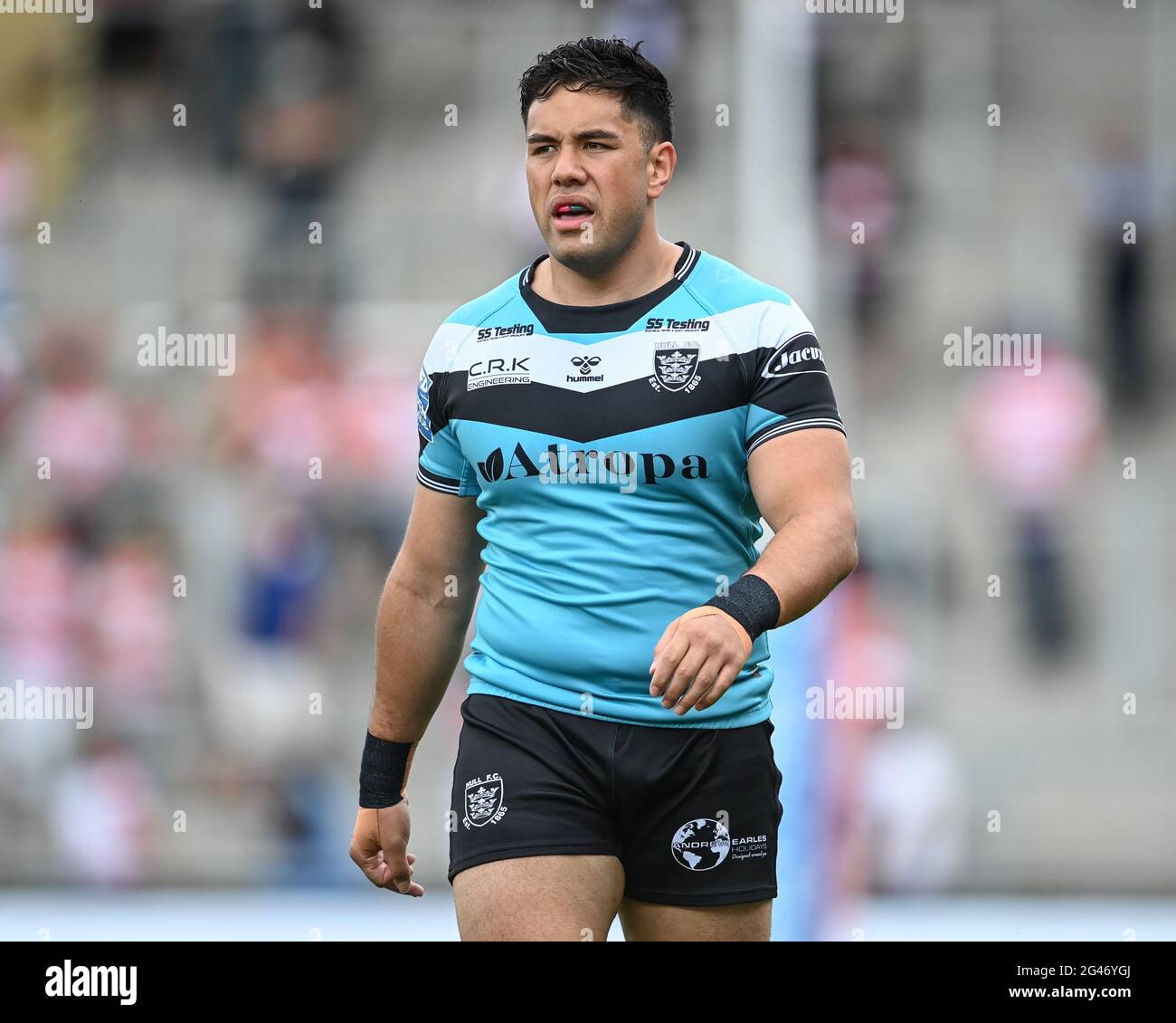 Andre Savelio (11) of Hull FC during pre-game warm up Stock Photo - Alamy