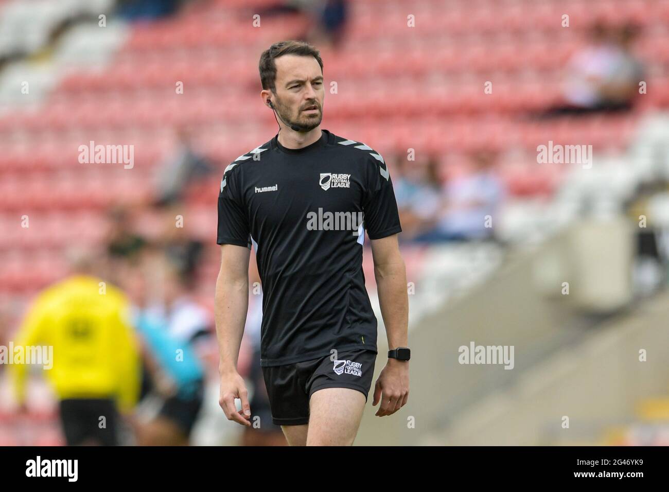 Referee James Child in action Stock Photo - Alamy