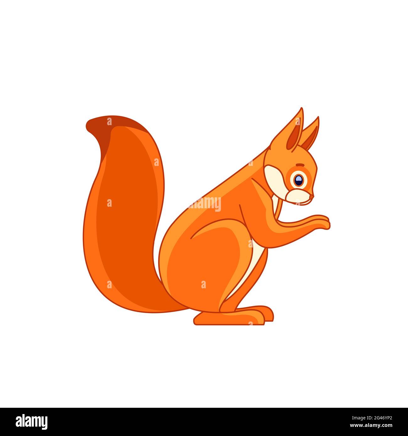 Cute Squirrel Cartoon character of a mammalian rodent. A wild forest ...